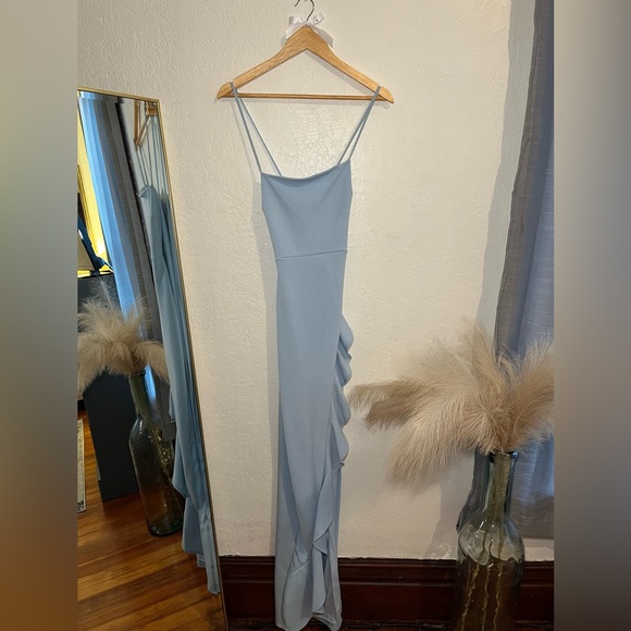 Windsor | Dresses | Windsor Light Blue Maxi Dress With Spaghetti Straps ...